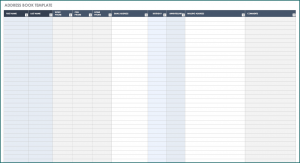》Free Printable Address List Template