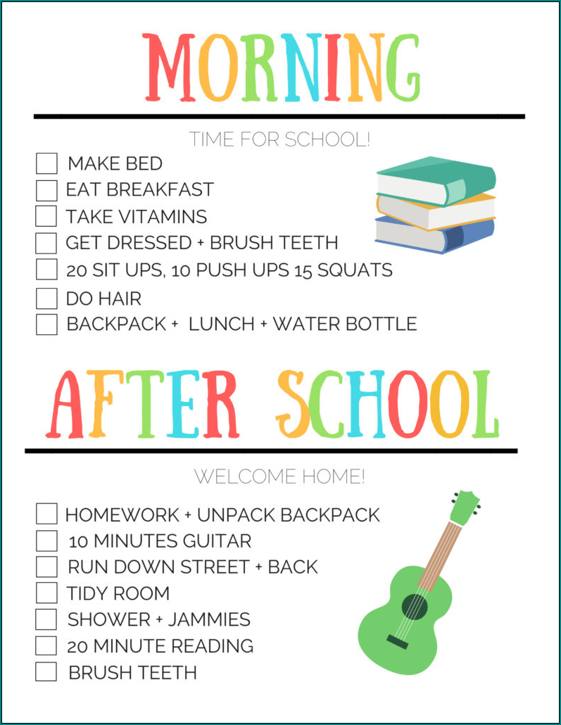 Free Printable After School Schedule Template Free Printable After School Schedule Template