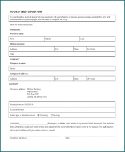 》Free Printable Bank Direct Deposit Form