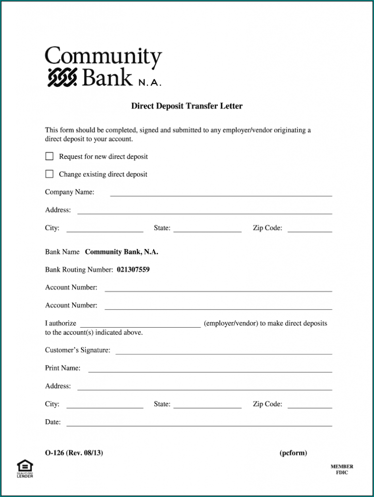 》Free Printable Bank Letter For Direct Deposit