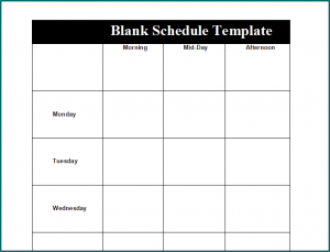》Free Printable Blank Schedule Template