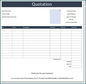 》Free Printable Building Quote Template
