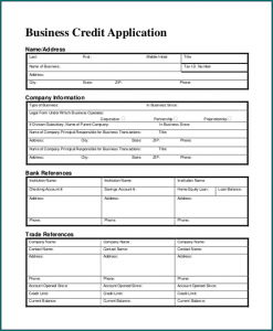 》Free Printable Business Credit Application Template