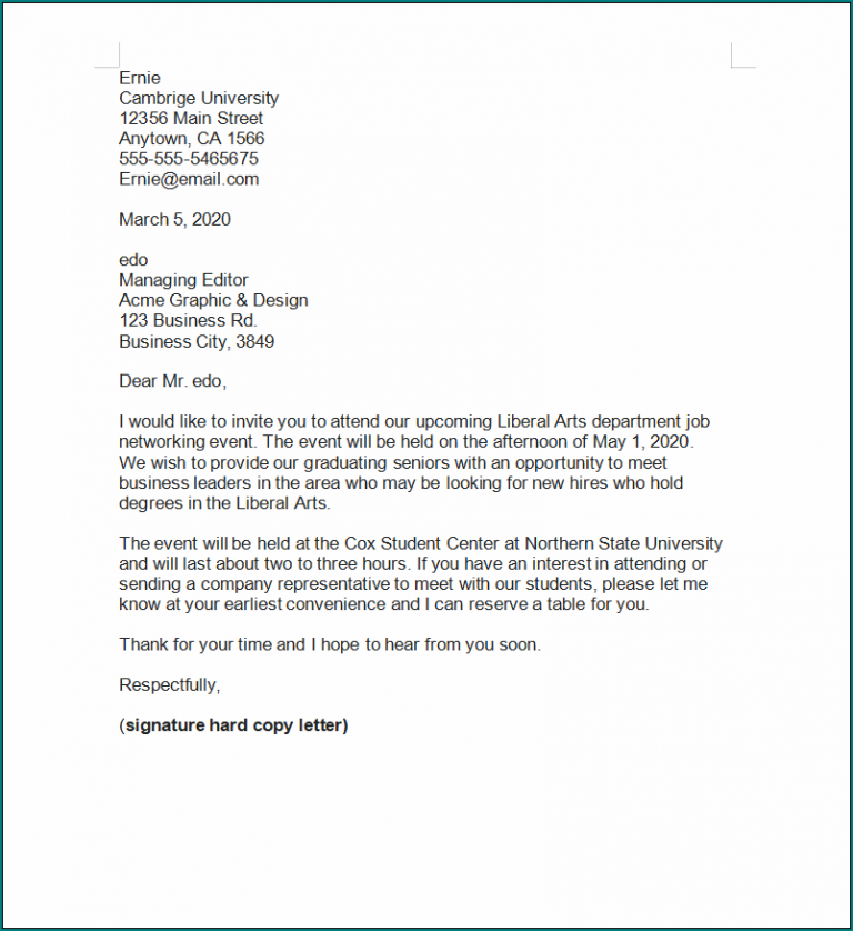 》Free Printable Business Letter Format
