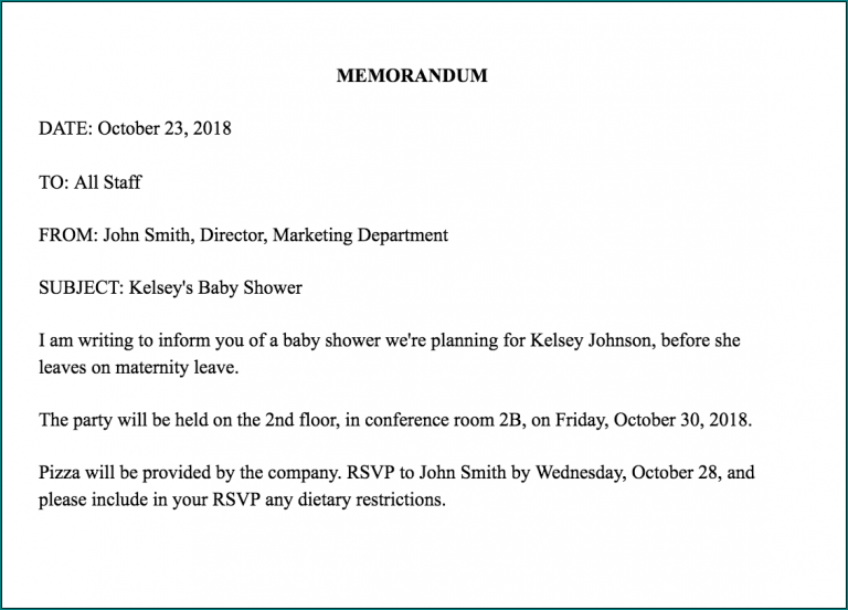 》Free Printable Business Memorandum