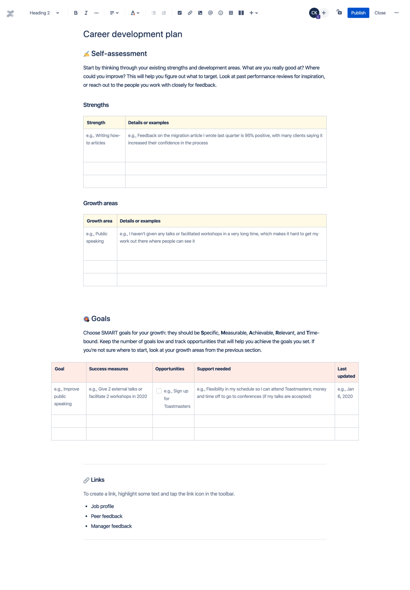 》Career Development Planning Template