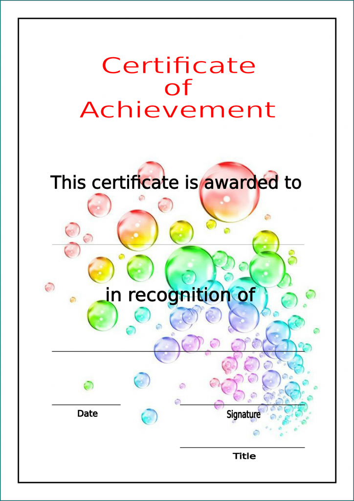 》Free Printable Certificate Of Achievement Template