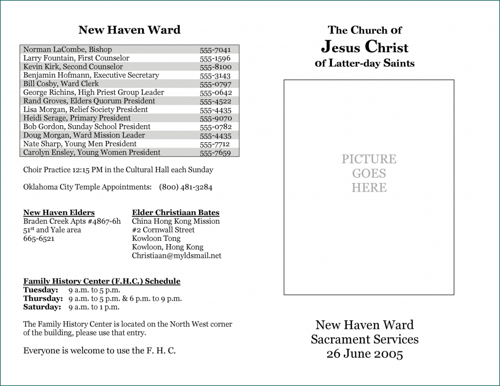 》Free Printable Church Program Template