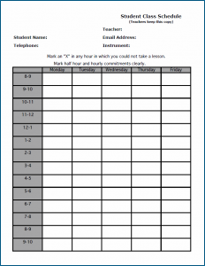 》Free Printable Class Schedule Template