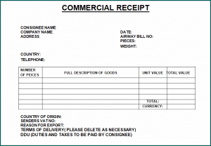 》Free Printable Commercial Receipt Template