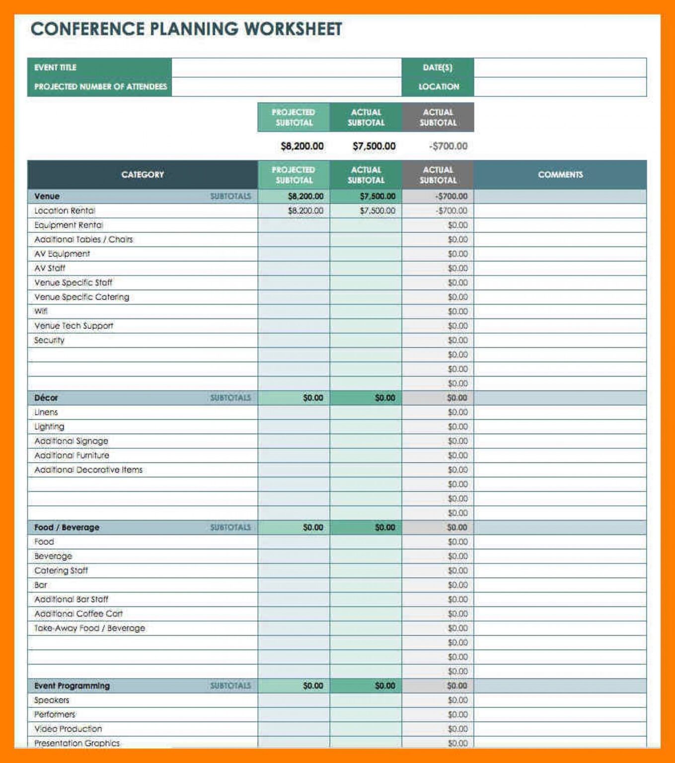 》Conference Planning Template