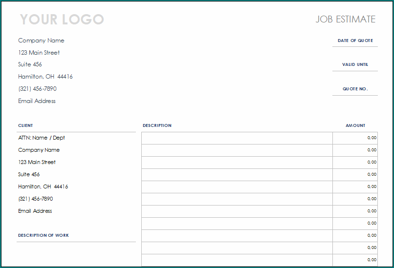  Free Printable Construction Cost Estimate Template Excel Bogiolo