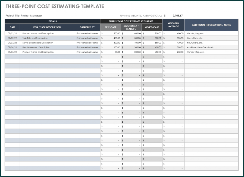 》Free Printable Construction Estimate Template Excel