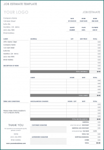 》Free Printable Contractor Estimate Form