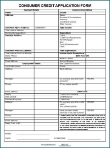 Credit Card Application Form Example | Bogiolo