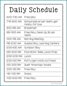 》Free Printable Daily Schedule Template Word