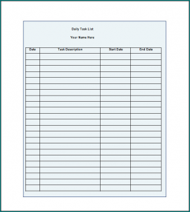 》Free Printable Daily Task List Template