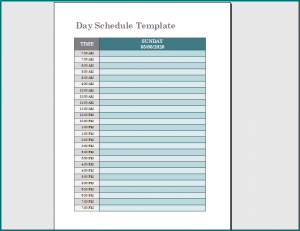 》Free Printable Day Schedule Template