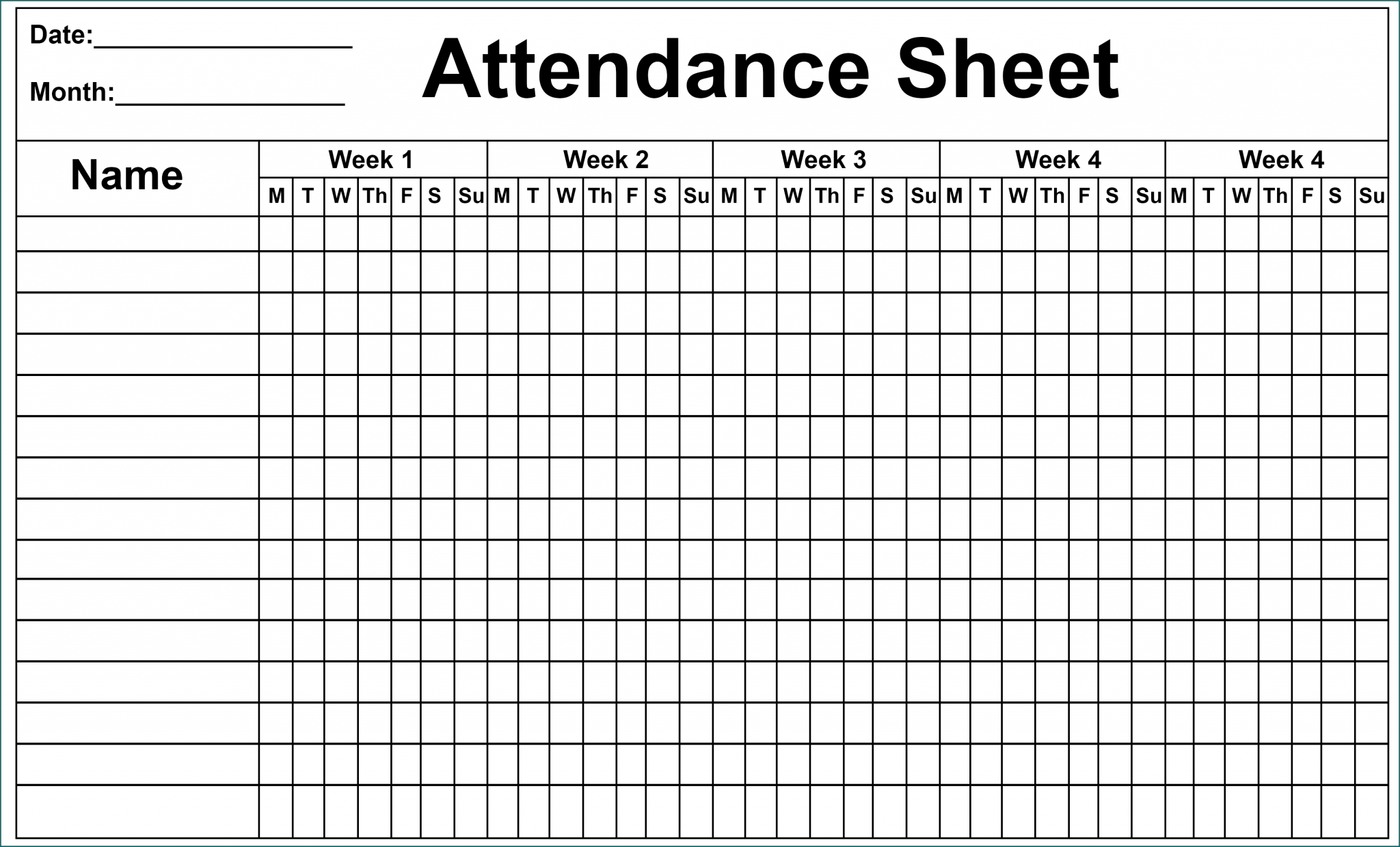 》Free Printable Employee Absence Schedule Template