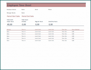 》Free Printable Employee Time Sheet Form
