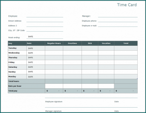 》Free Printable Employee Timesheet Template