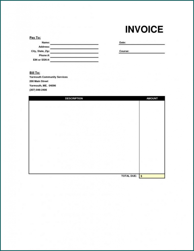 》Free Printable Basic Invoice Template
