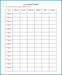 》Free Printable Blank Class Schedule Template