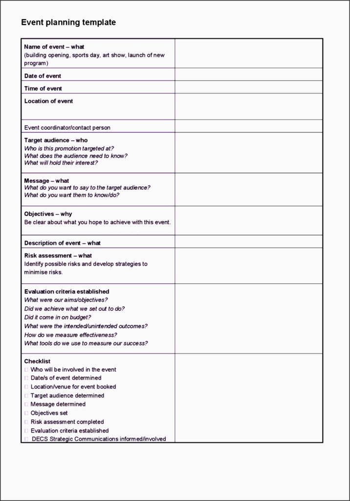 》Church Event Planning Template