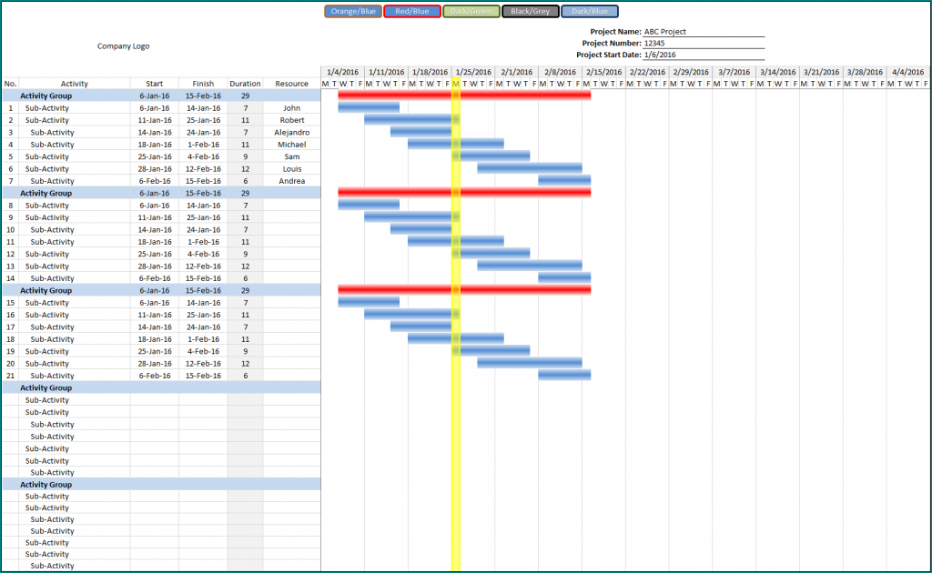 》Free Printable Construction Schedule Template Excel