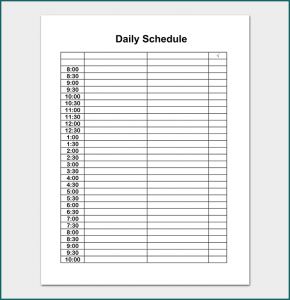 》Free Printable Daily Schedule Template Word