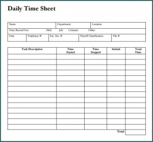 》Free Printable Daily Timesheet Template