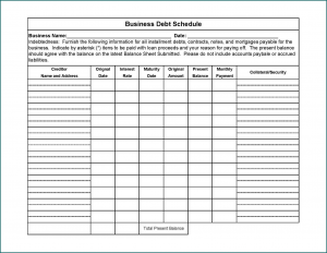 》Free Printable Debt Schedule Template