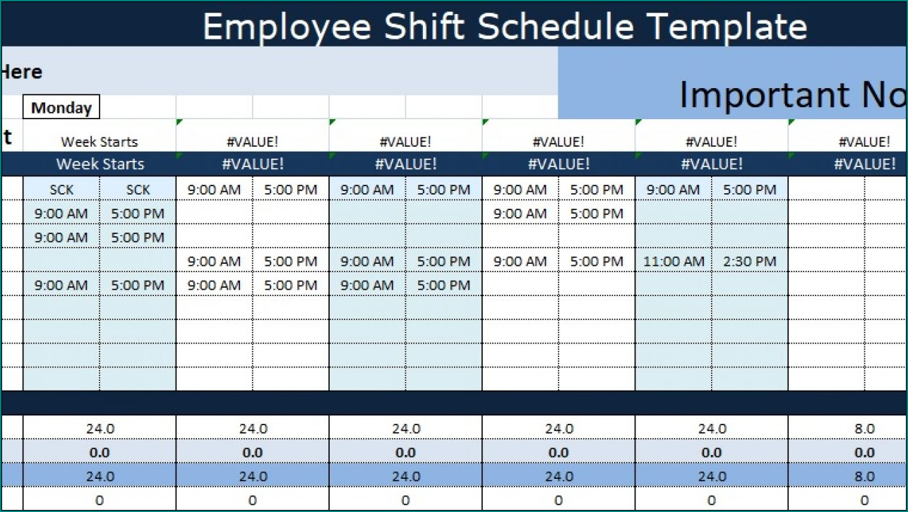  Free Printable Employee Shift Schedule Template