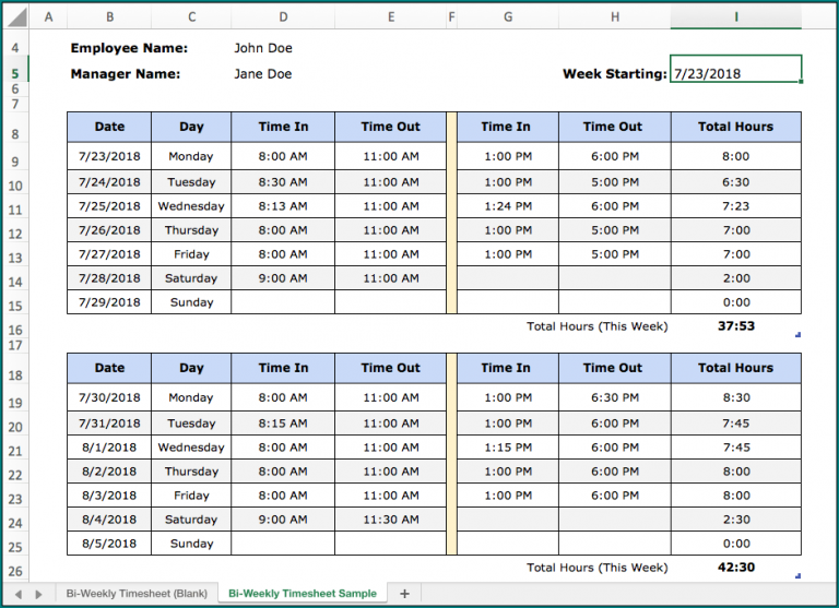 》Free Printable Employee Time Tracking Excel