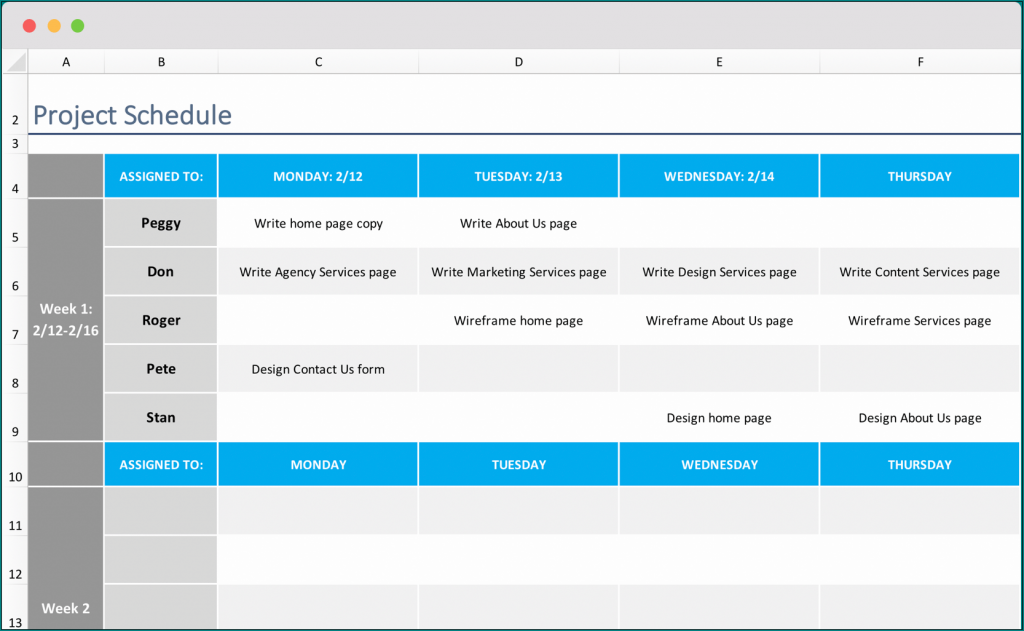 》Free Printable Excel Project Schedule Template