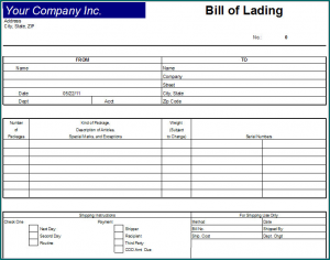 》Free Printable Generic Bill Of Lading Template