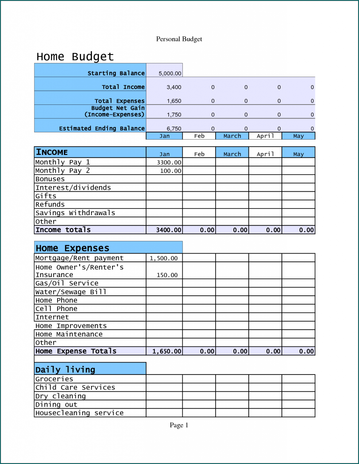 Free Printable Home Budget Template Bogiolo free-printable-home-budget-template-bogiolo