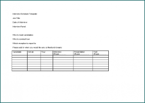 》Free Printable Interview Schedule Template