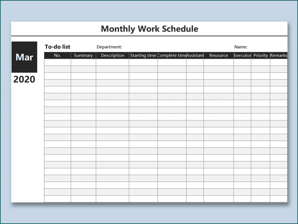 》Free Printable Job Schedule Template