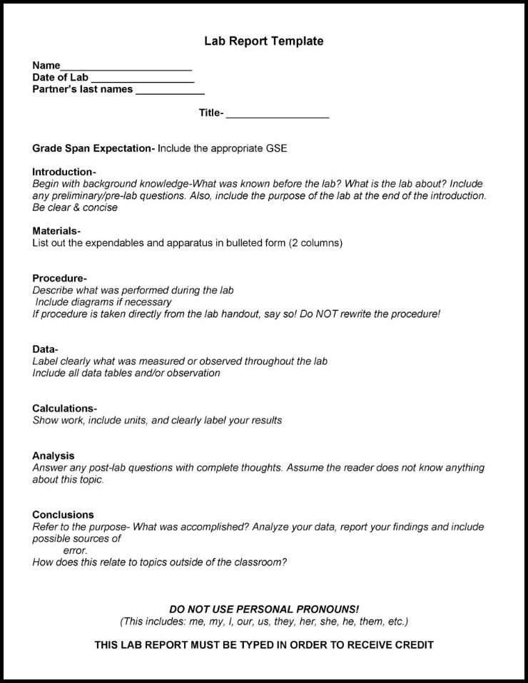 》Lab Report Template