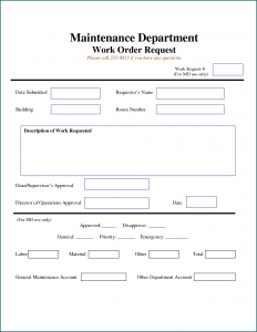 》Free Printable Maintenance Work Order Form