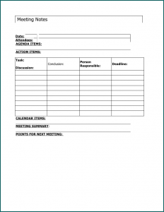 Example of Meeting Notes Template | Bogiolo