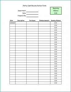 》Free Printable Petty Cash Reconciliation Form