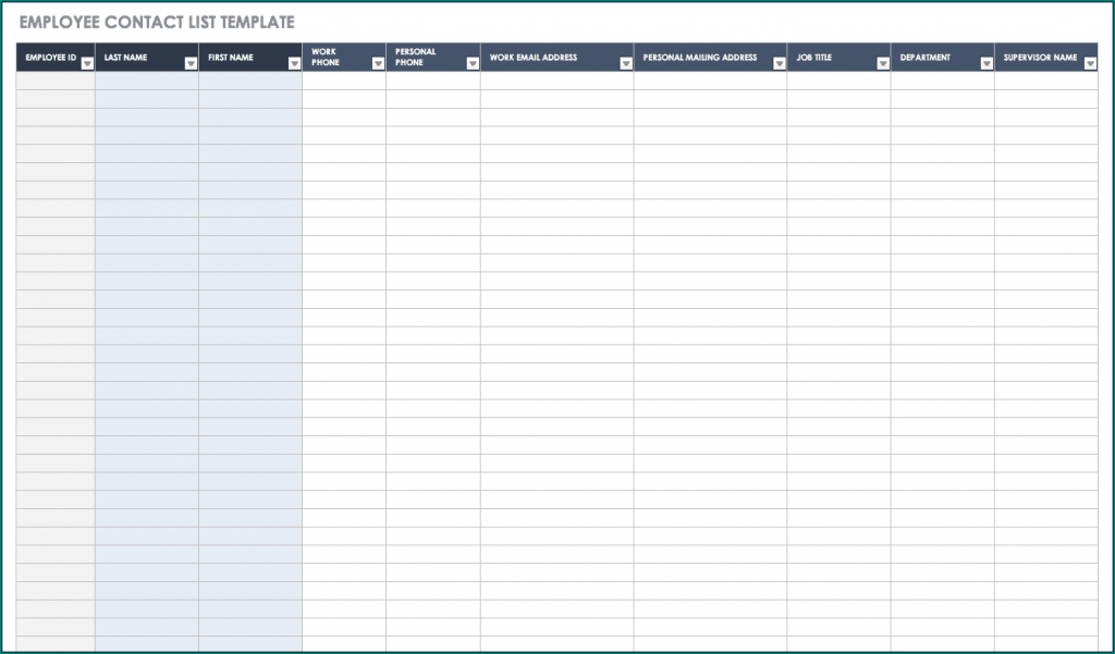 》Free Printable Phone List Template