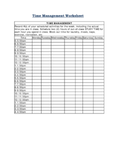 》Time Management Worksheet Template (Excel)