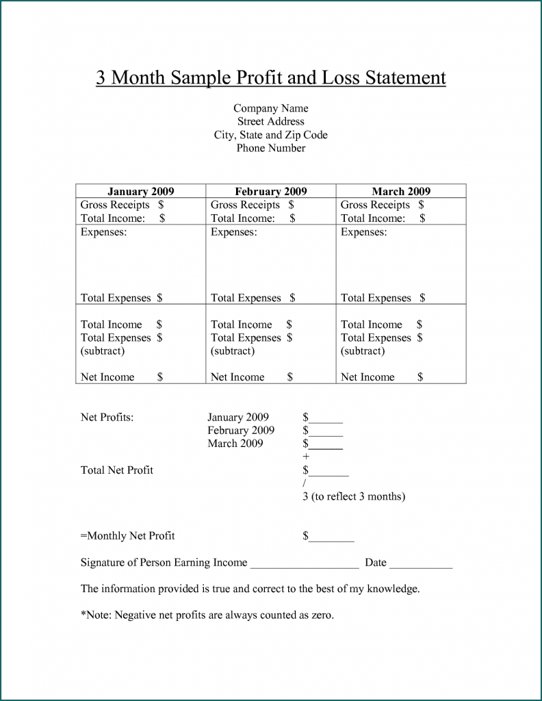 》Free Printable Profit And Loss Statement For Small Business