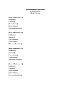 》Free Printable Reference List Template