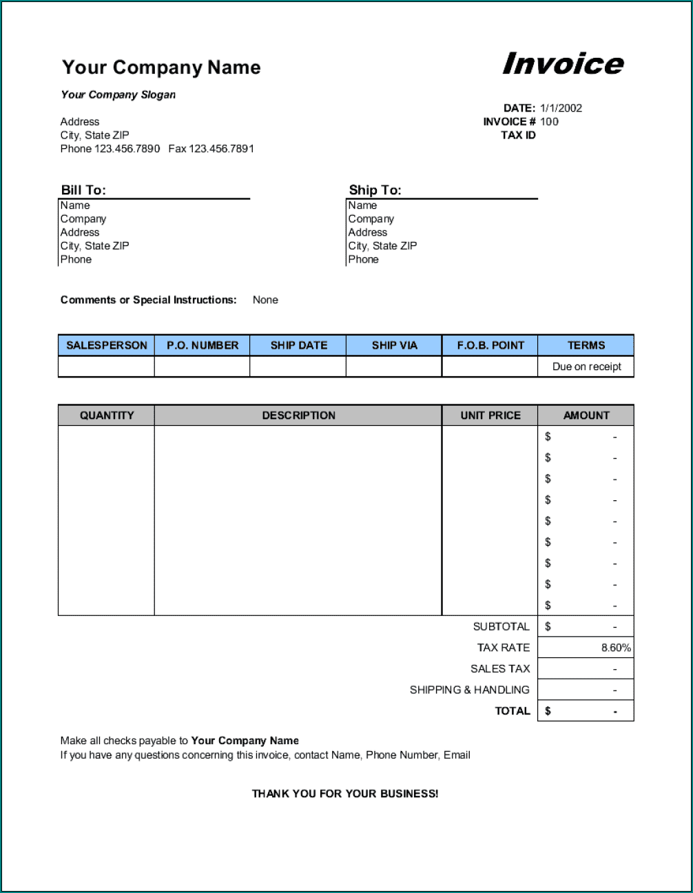  Free Printable Sales Receipt Template Bogiolo
