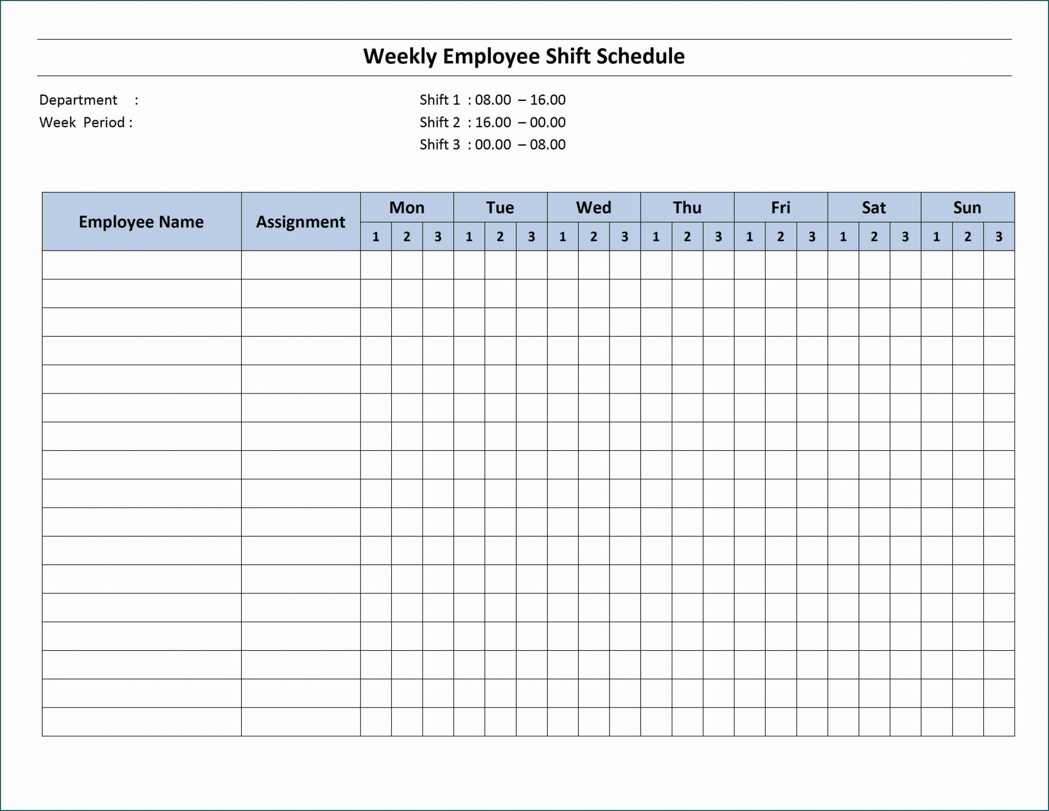 》Free Printable Shift Schedule Template | Bogiolo