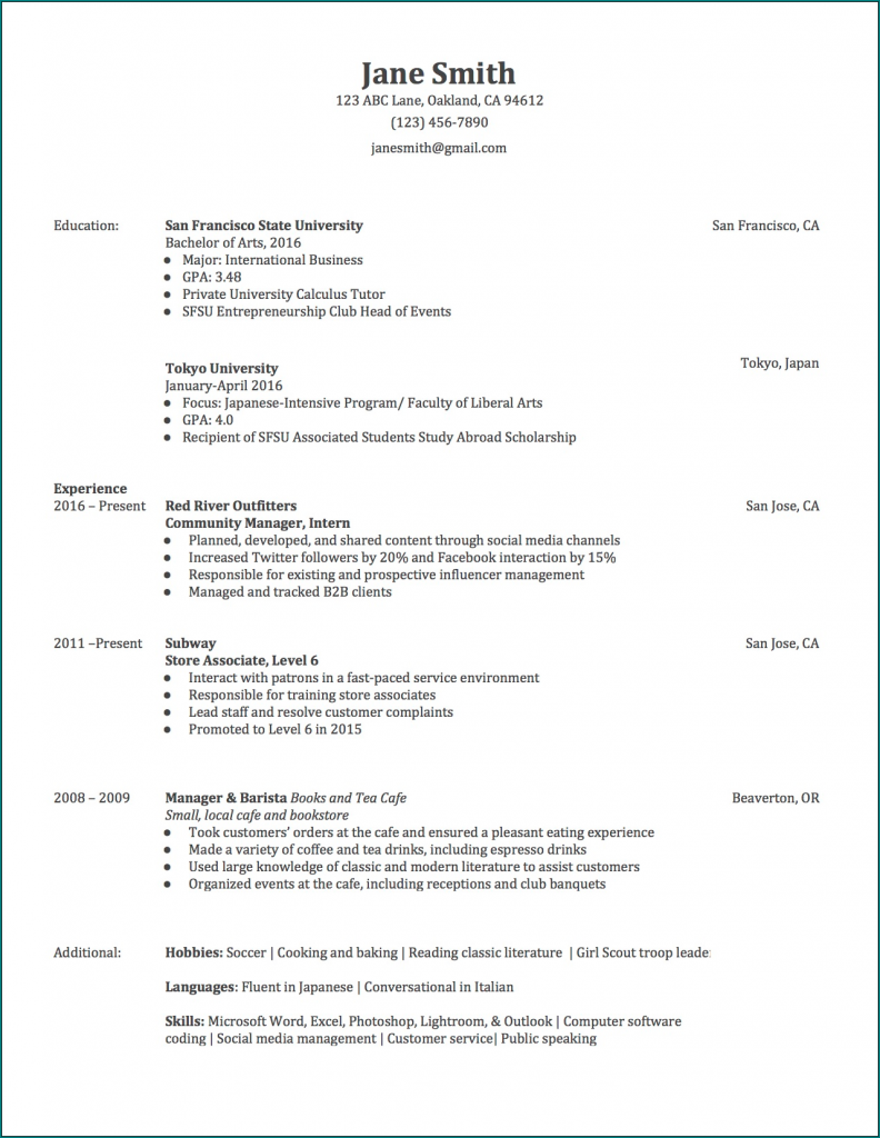 》Free Printable Simple Resume Template